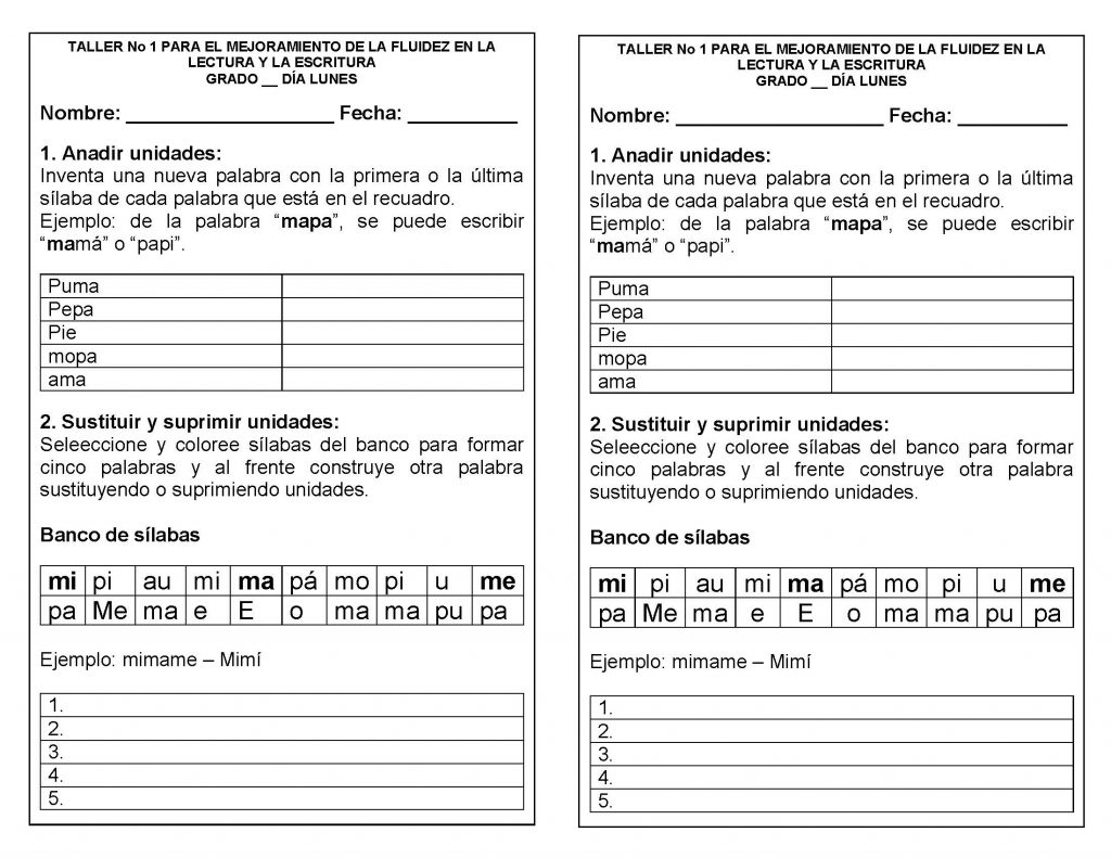 5 Talleres de fluidez y comprensión lectora - Imagenes Educativas