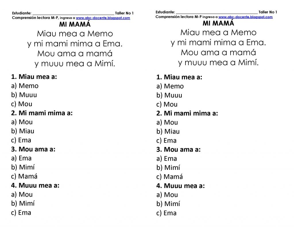 5 Talleres de fluidez y comprensión lectora - Imagenes Educativas