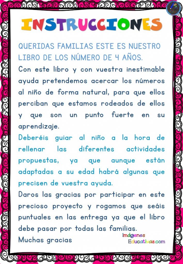 Libro viajero de los números para Educación Infantil -Orientacion Andujar