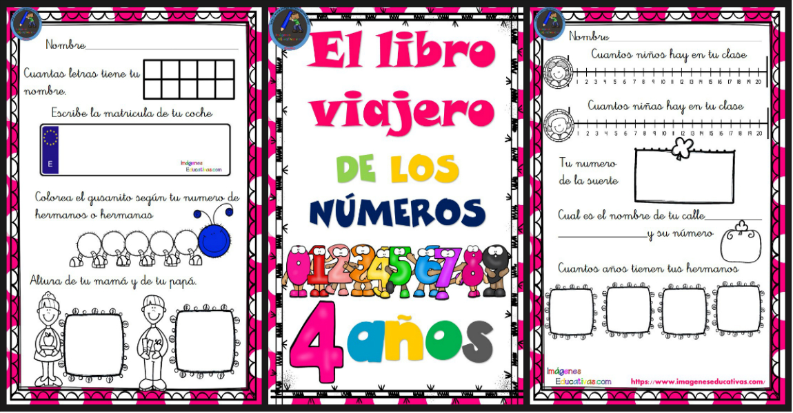 Libro viajero de los números para 4 años - Imagenes Educativas