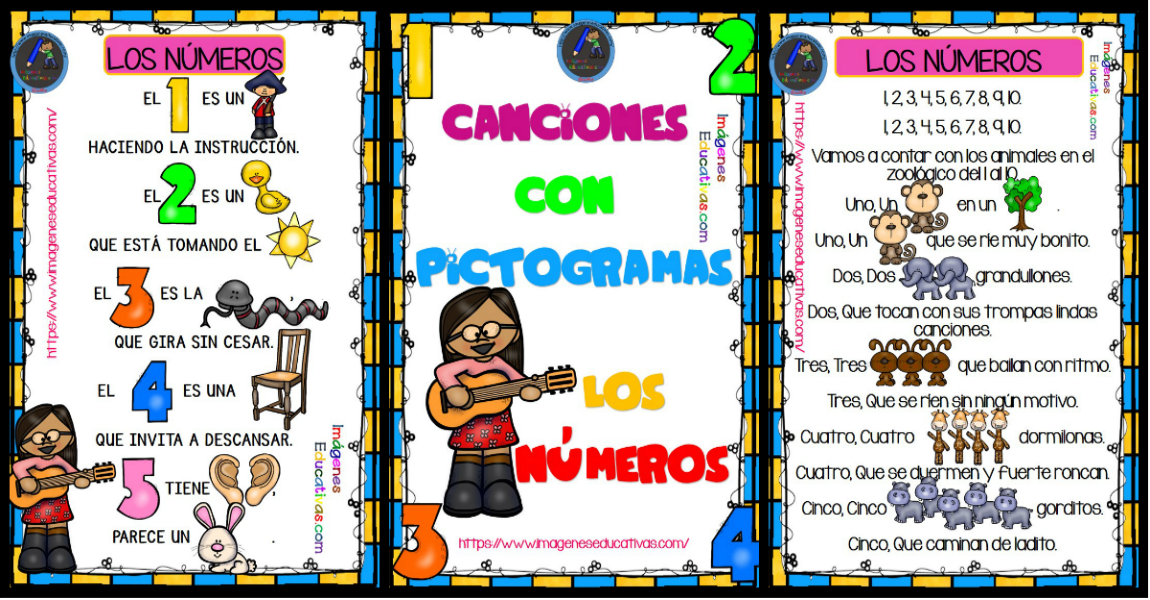 LOS NÚMEROS en canciones con pictogramas para Educación Infantil y ...