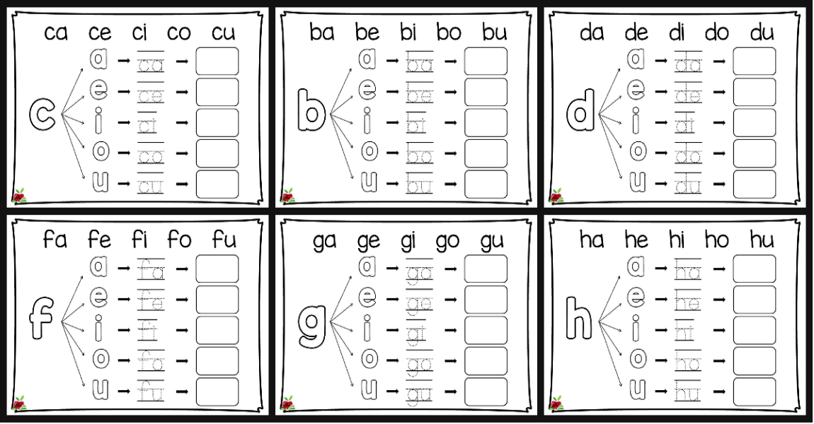 Fichas para trabajar las sílabas - Imagenes Educativas