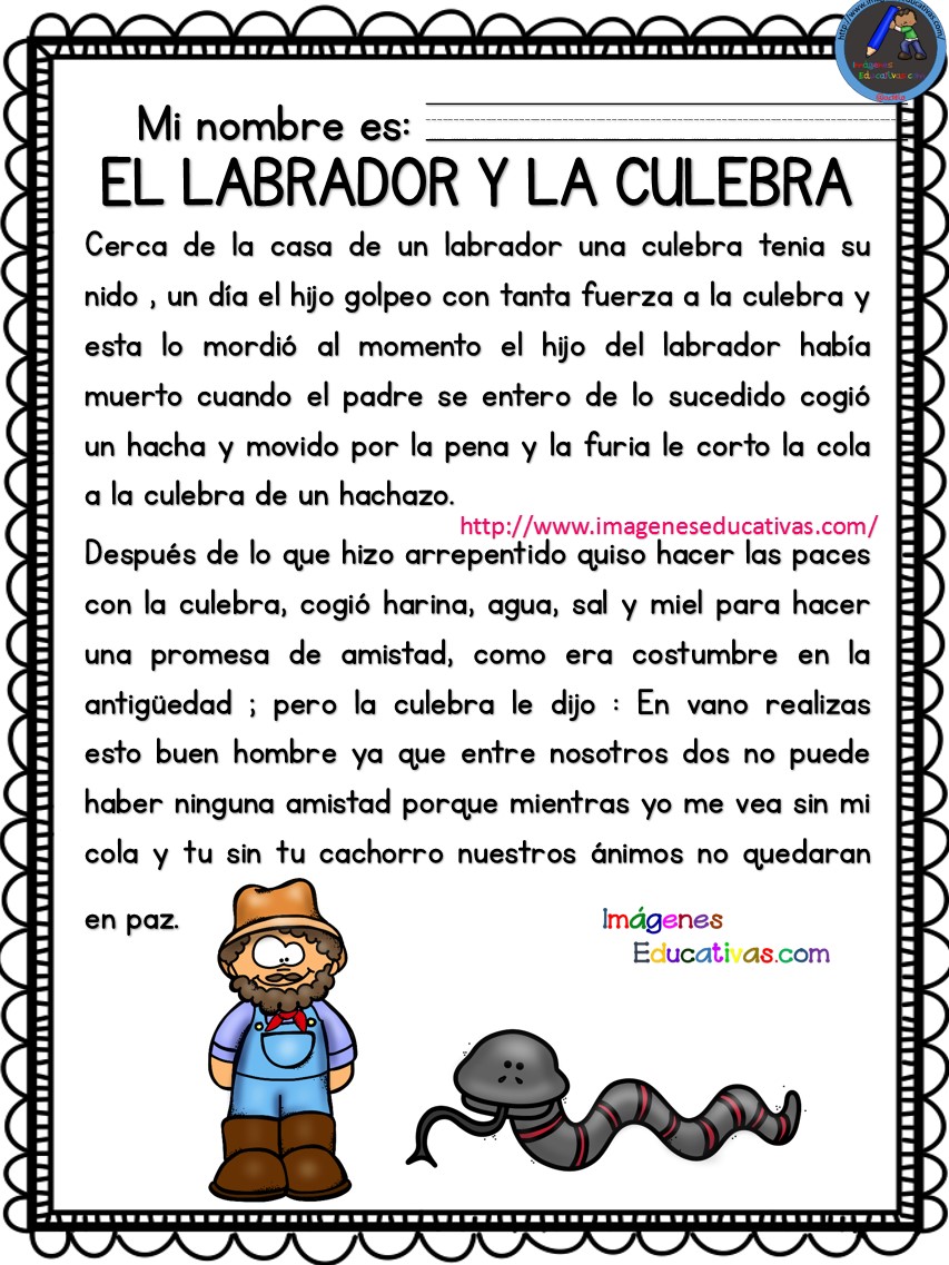 Lecturas comprensivas fábulas ESOPO (8) - Imagenes Educativas