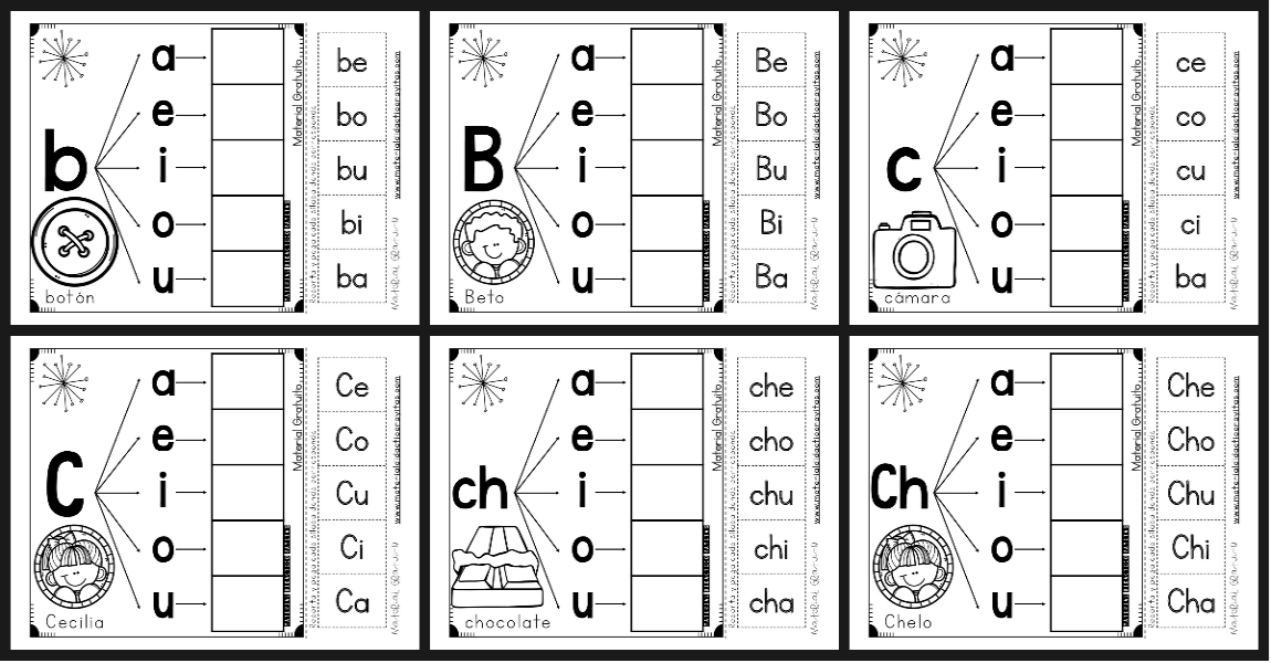 Manipulativo Sílabas Simples, recortar y pegar - Imagenes Educativas