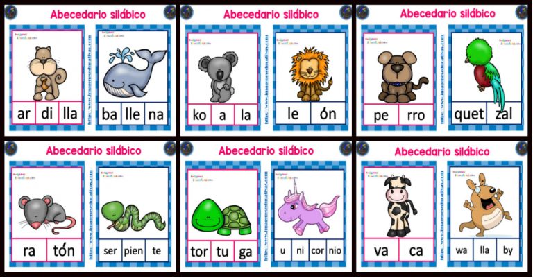 COMPLETO ABECEDARIO SILÁBICO DE ANIMALES - Imagenes Educativas