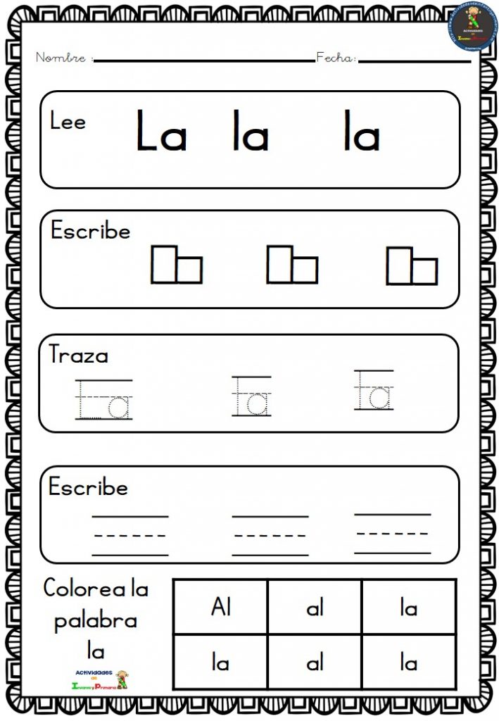 Actividades palabras de alta frecuencia - Imagenes Educativas