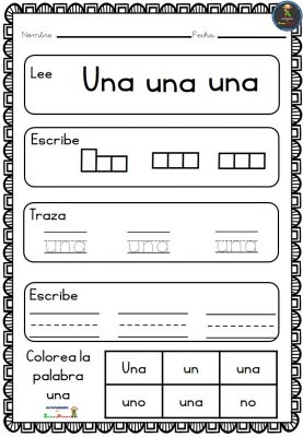 Actividades palabras de alta frecuencia - Imagenes Educativas