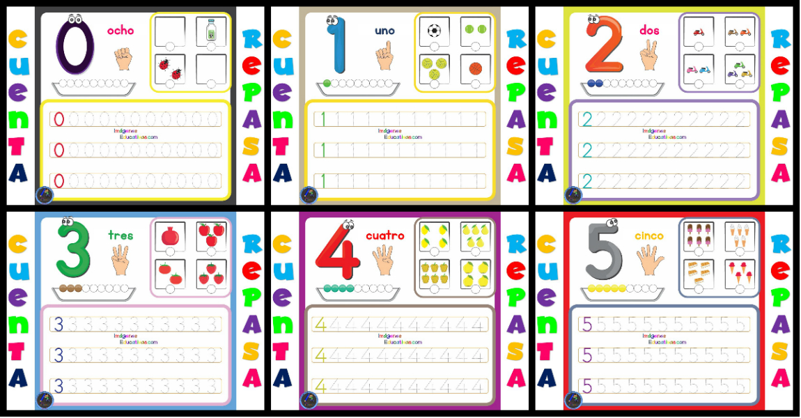 FICHAS DE GRAFOMOTRICIDAD repasamos números del 1 al 10 (3) – Imagenes