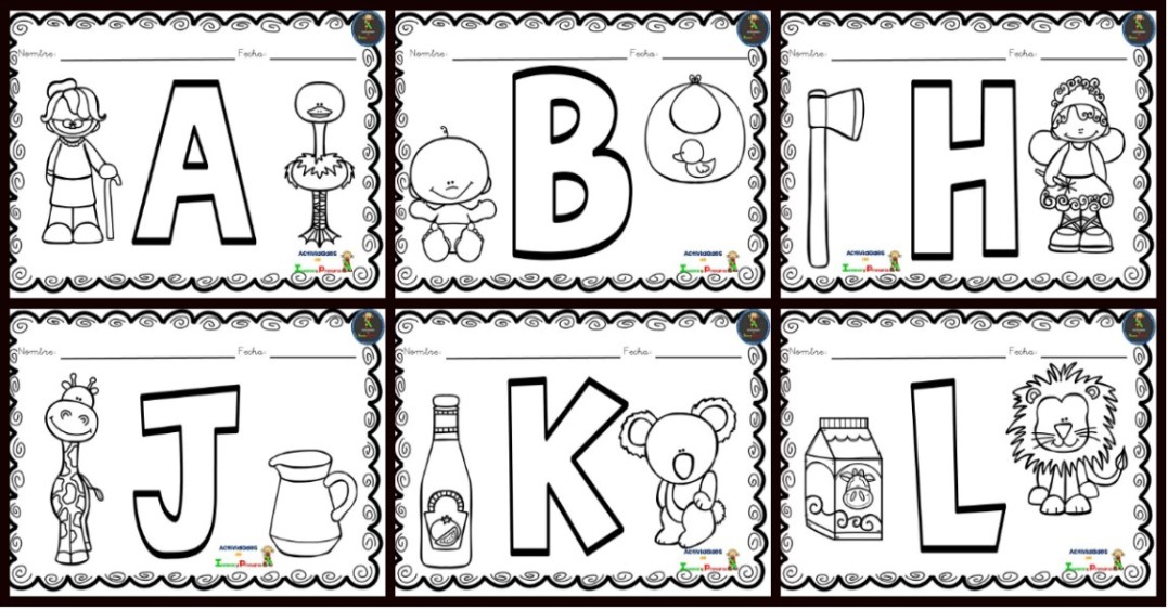 Abecedario Colorea Preescolar Lectoescritura Cuaderno Cudernillo Repaso ...