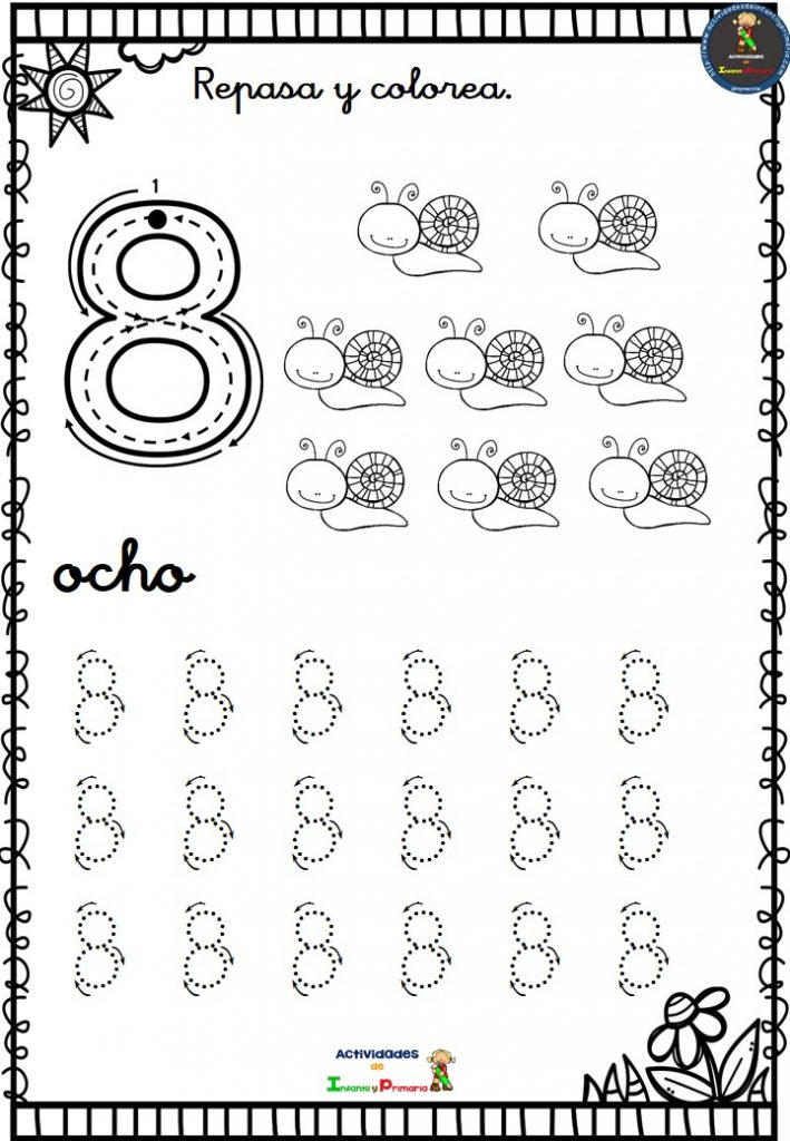 Colección de fichas de grafomotricidad números - Imagenes Educativas