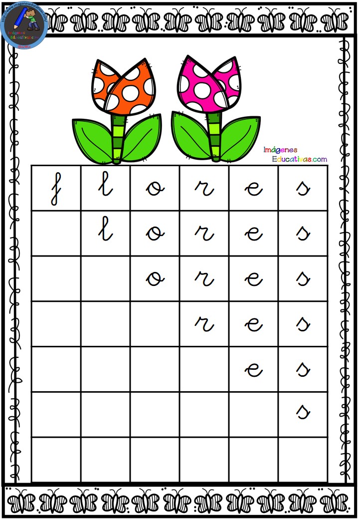 Completamos palabras. Motivos Primavera - Imagenes Educativas