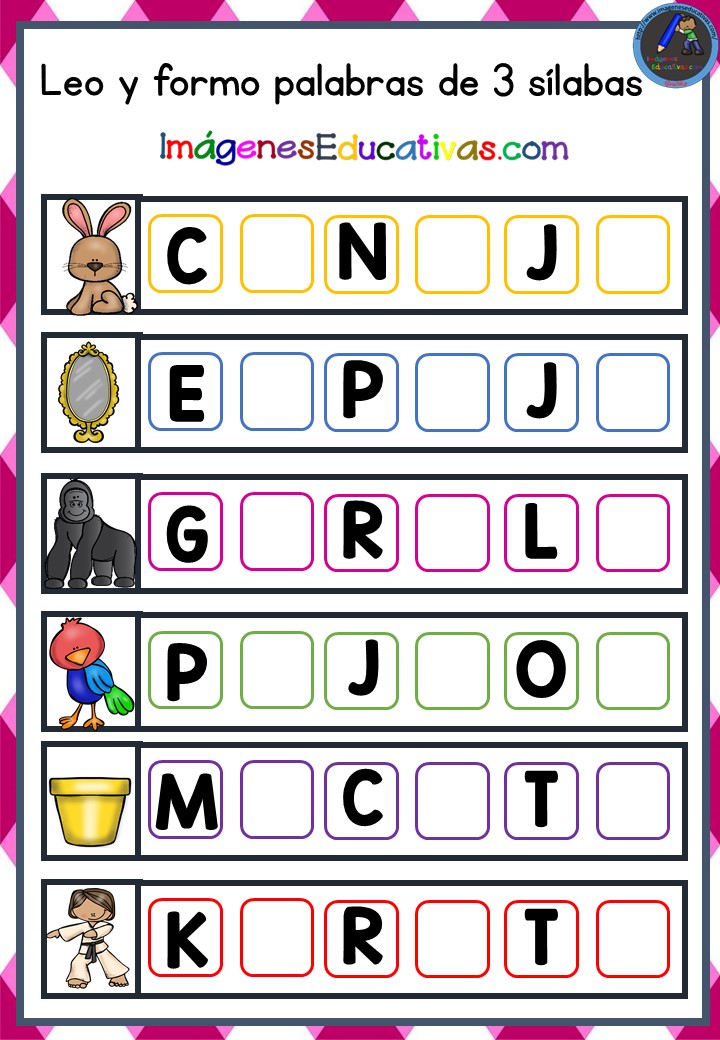 Leo y formo palabras de 3 sílabas (2) - Imagenes Educativas