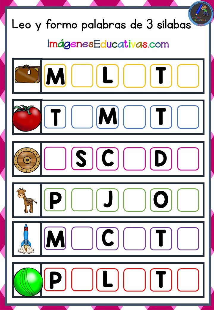 Leo y formo palabras de 3 sílabas (3) - Imagenes Educativas