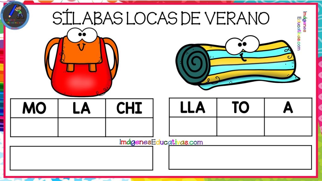 SÍLABAS para jugar SÍLABAS LOCAS DE VERANO (7) - Imagenes Educativas