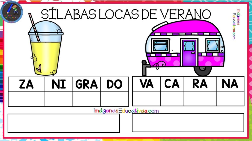 SÍLABAS para jugar SÍLABAS LOCAS DE VERANO (9) - Imagenes Educativas