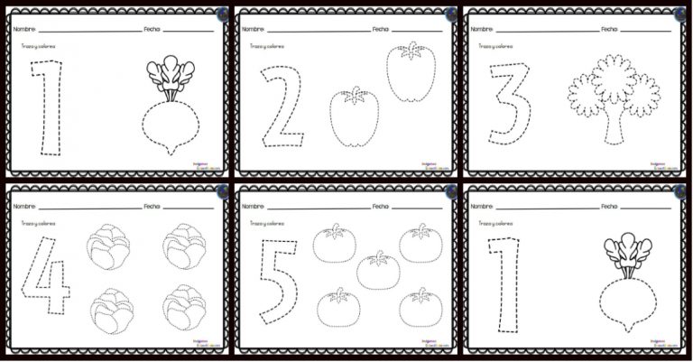 Actividades traza y colorea del 1 al 5 (1) - Imagenes Educativas