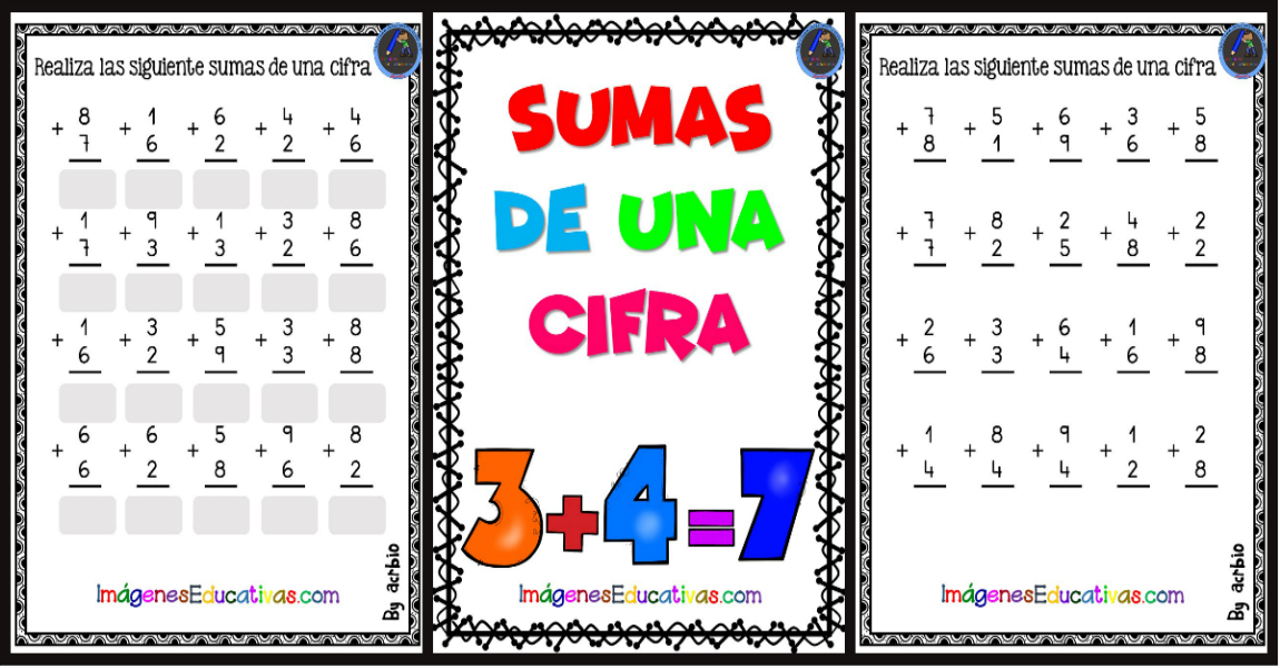 Sumas de una cifra - Imagenes Educativas