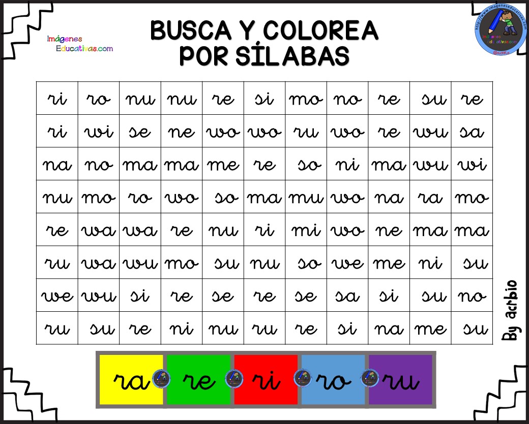 BUSCA Y COLOREA POR SÍLABAS (1) - Imagenes Educativas