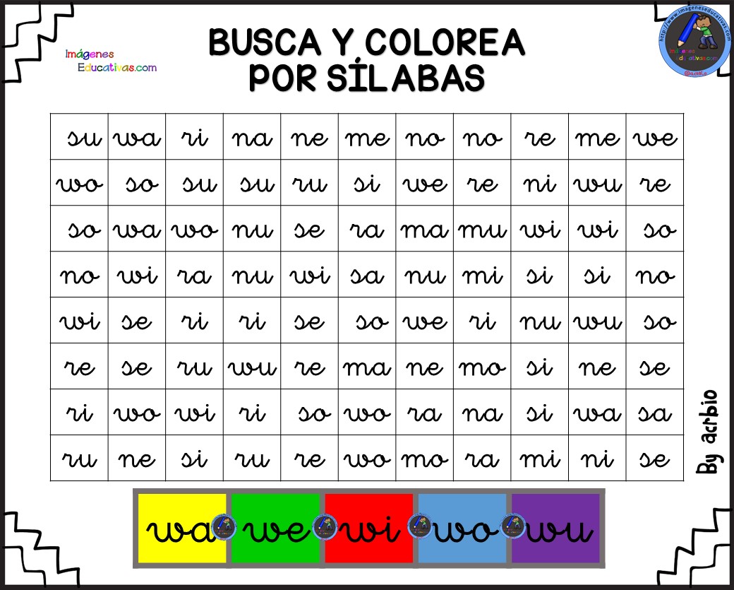 BUSCA Y COLOREA POR SÍLABAS (10) - Imagenes Educativas