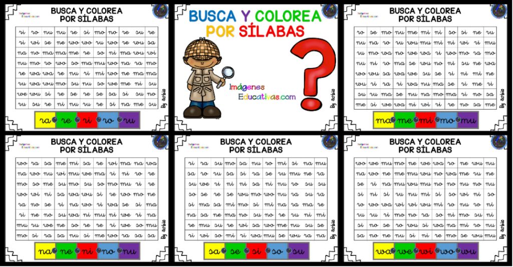 BUSCA Y COLOREA POR SÍLABAS PORTADA - Imagenes Educativas