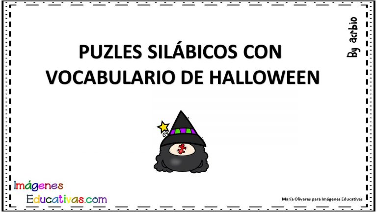 Puzles silábicos con vocabulario de halloween - Imagenes Educativas