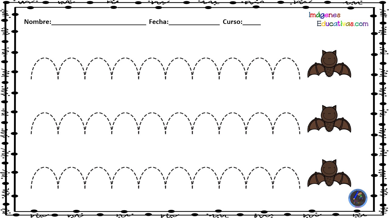 Grafomotricidad nivel básico especial halloween. - Imagenes Educativas