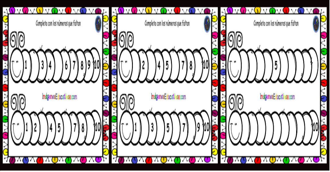 Los gusanos de los números para Infantil. - Imagenes Educativas