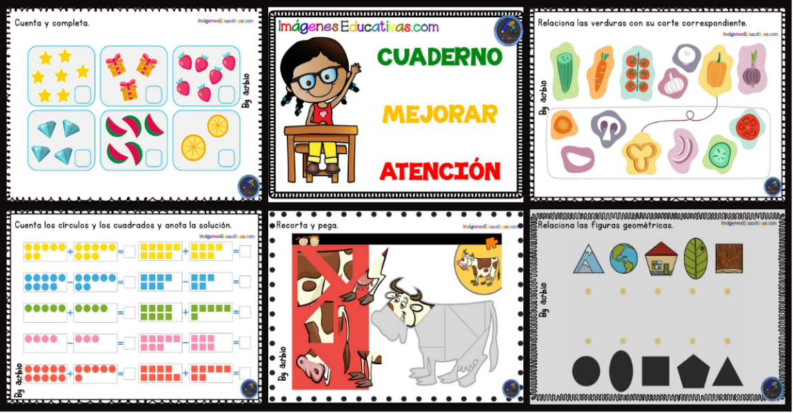 CUADERNO MEJORAR ATENCIÓN con 50 PORTADA - Imagenes Educativas CUADERNO MEJORAR ATENCIÓN con 50 PORTADA - Imagenes Educativas