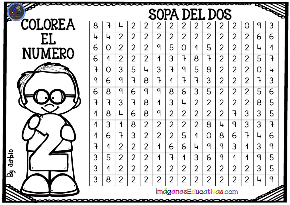 SOPA DE NÚMEROS PARA COLOREAR (3) - Imagenes Educativas