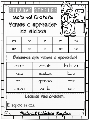 Fichas para aprender a leer por sílabas - Imagenes Educativas