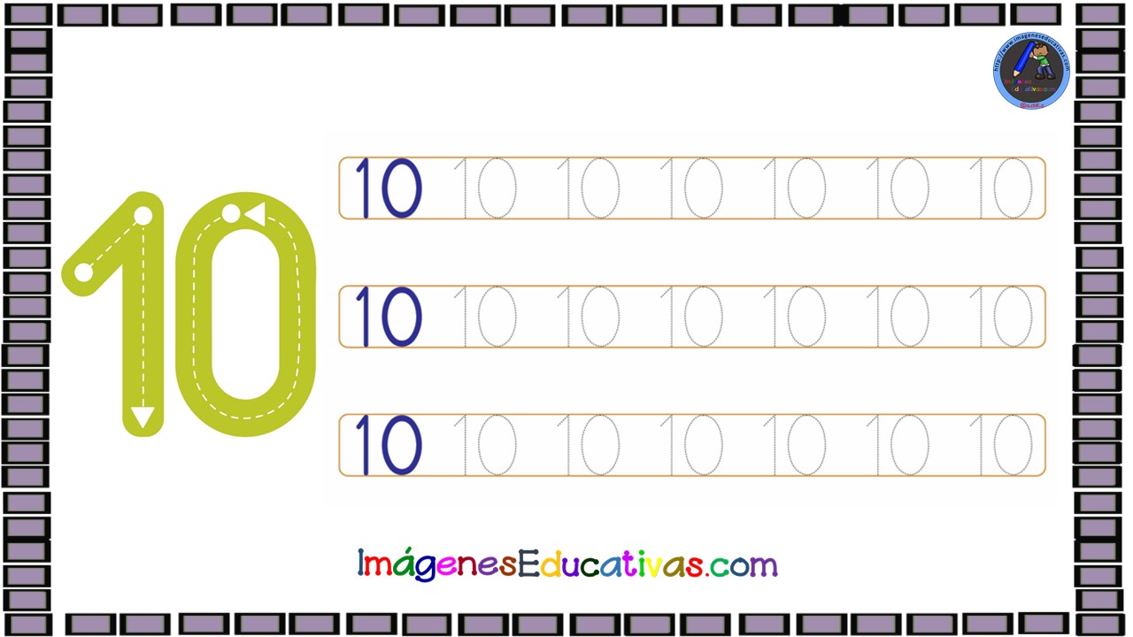 Repasamos el trazo en números del 0 al 10. - Imagenes Educativas