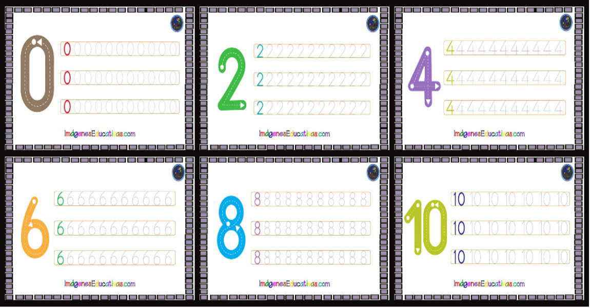 Repasamos el trazo en números del 0 al 10. - Imagenes Educativas