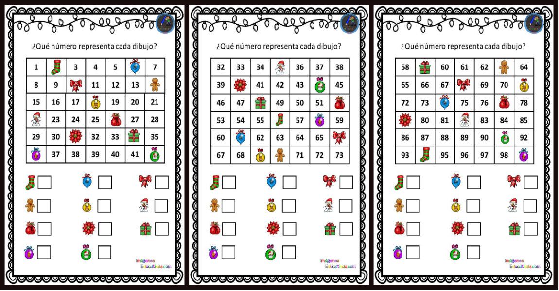 portada numeros navidad - Imagenes Educativas