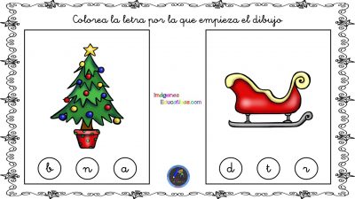 Actividad especial Navidad conciencia fonológica: Colorea la letra por ...