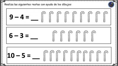 Restas sencillas de Navidad. - Imagenes Educativas