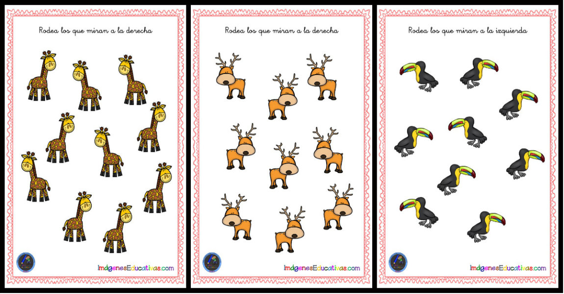 Trabajamos la lateralidad con animalitos: Izquierda y derecha ...