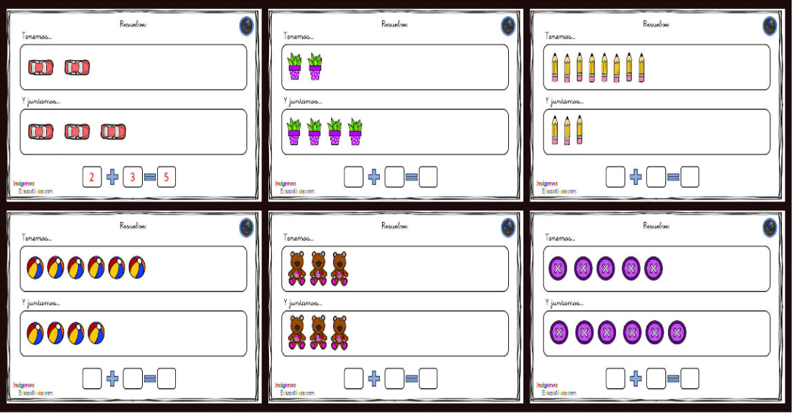 Sumas sencillas con ayudas visuales. - Imagenes Educativas