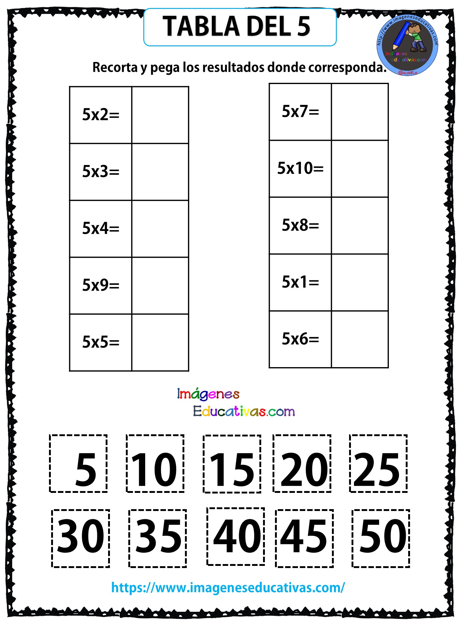 FICHAS DE REPASO DE LA MULTIPLICACIÓN -Orientacion Andujar
