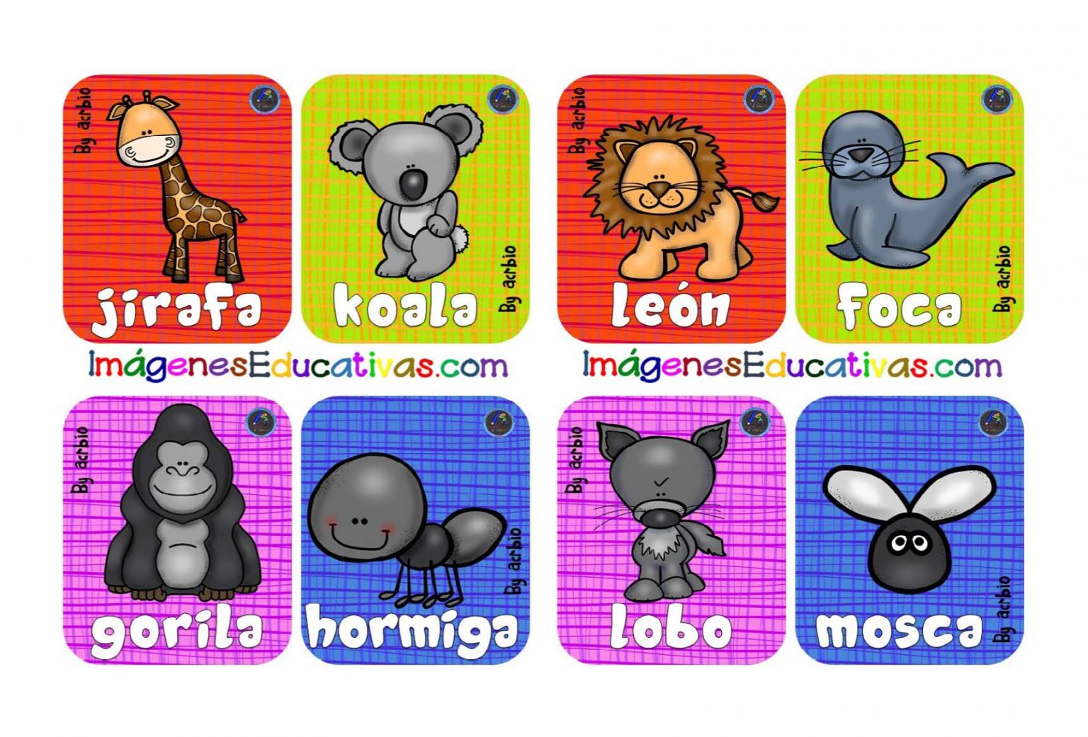 Lotería de Animales 3 TAMAÑOS Y 40 CARTA - Imagenes Educativas