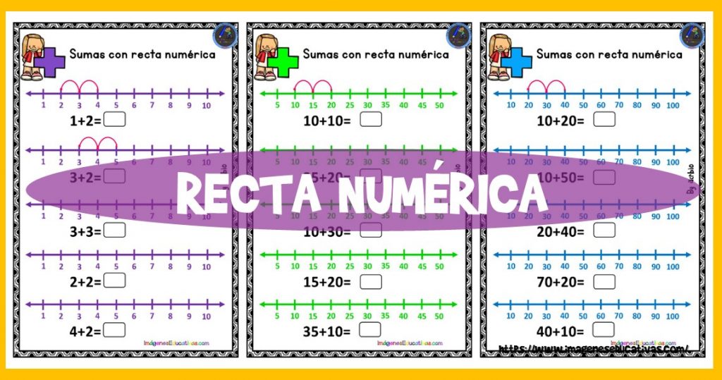 Sumas con recta numérica - Imagenes Educativas