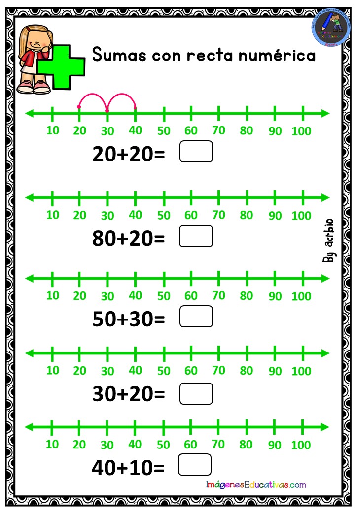 Sumas con recta numérica - Imagenes Educativas