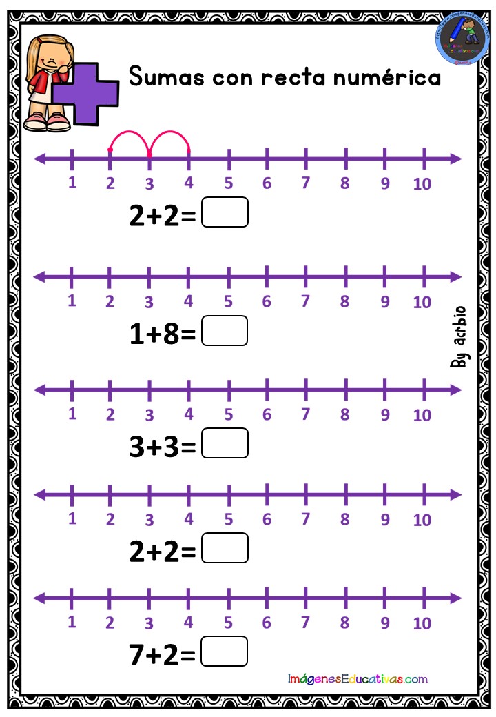Sumas con recta numérica - Imagenes Educativas