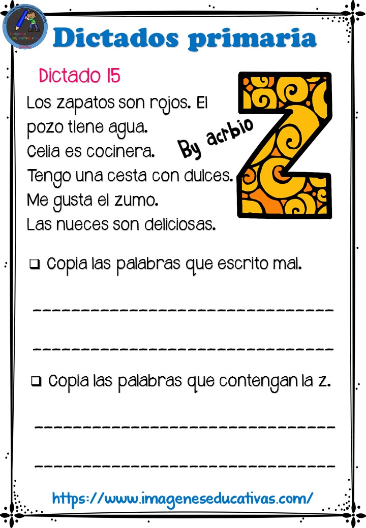 20 DICTADOS PARA PRIMARIA 1º 2º Y 3º CICLO (15) - Imagenes Educativas