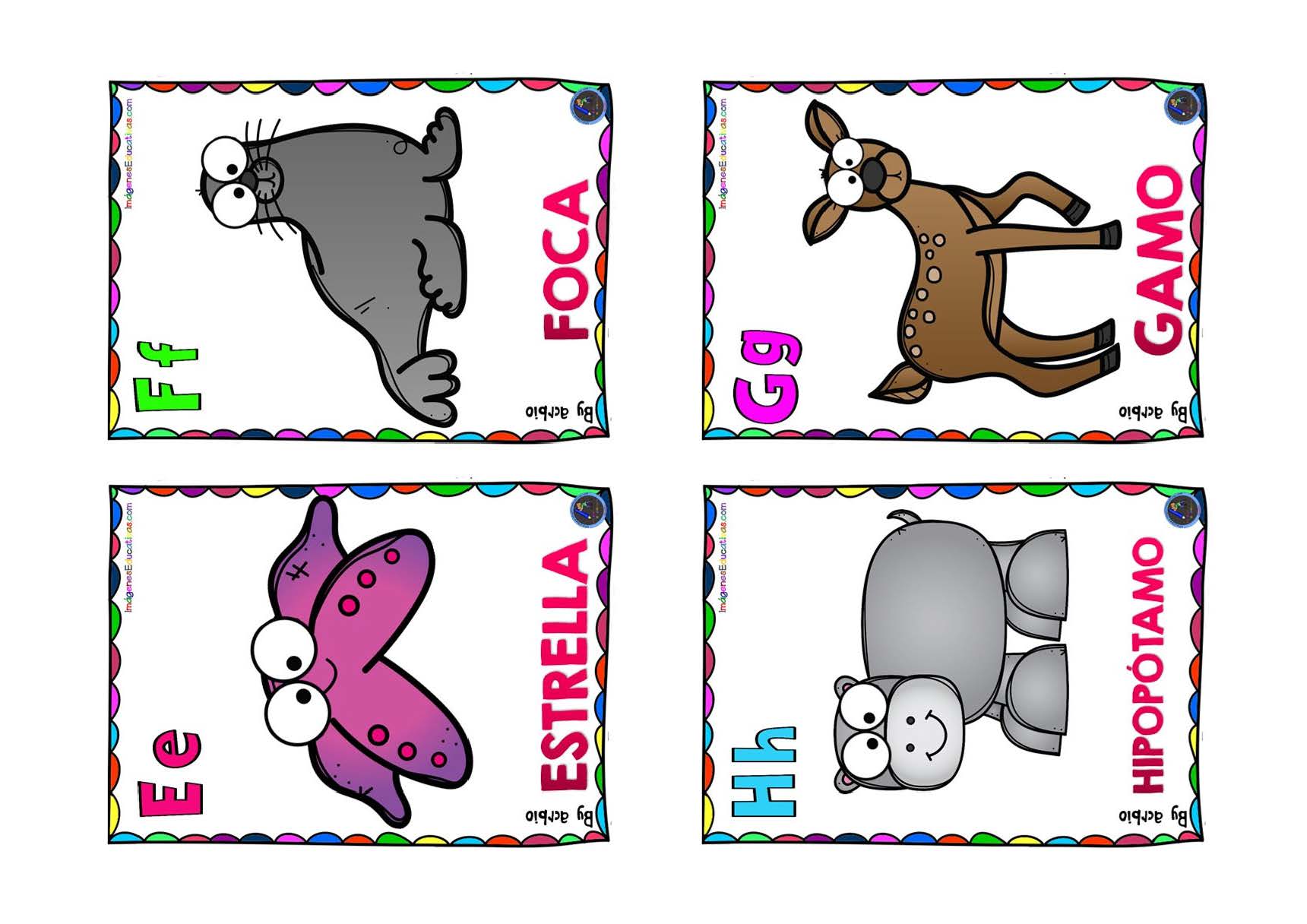 ABECEDARIO DE ANIMALES EN TARJETAS PARA PLASTIFICAR TAMAÑO 2_Página_2 ...