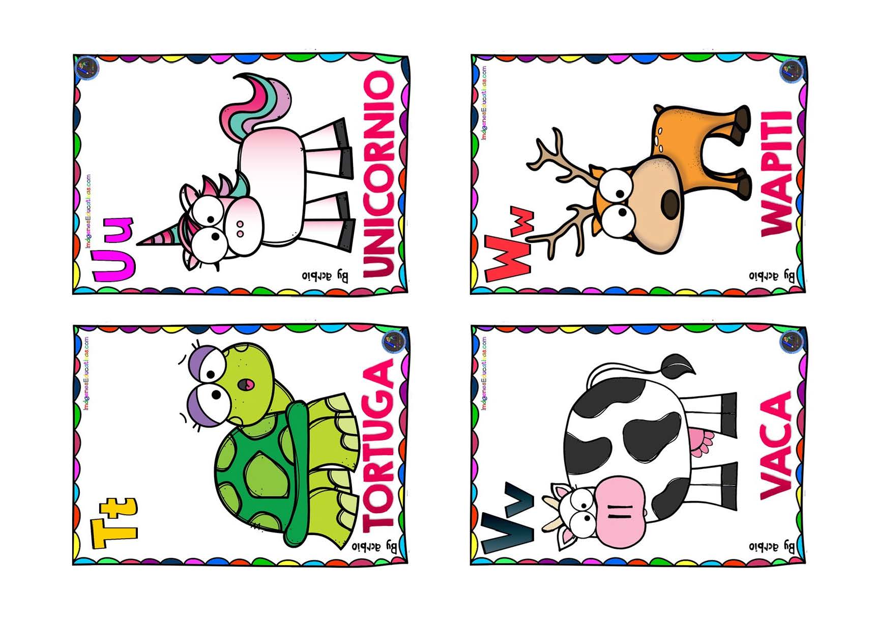 ABECEDARIO DE ANIMALES EN TARJETAS PARA PLASTIFICAR TAMAÑO 2_Página_6 ...
