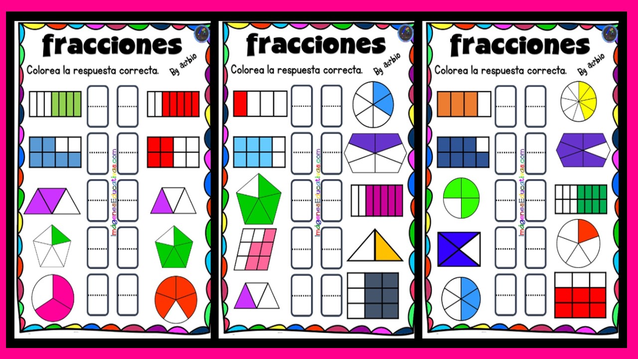Hojas De Trabajo De Fracciones De Partes Iguales
