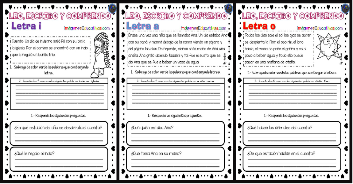 Leo, escribo y comprendo cuentos de las vocales - Imagenes Educativas