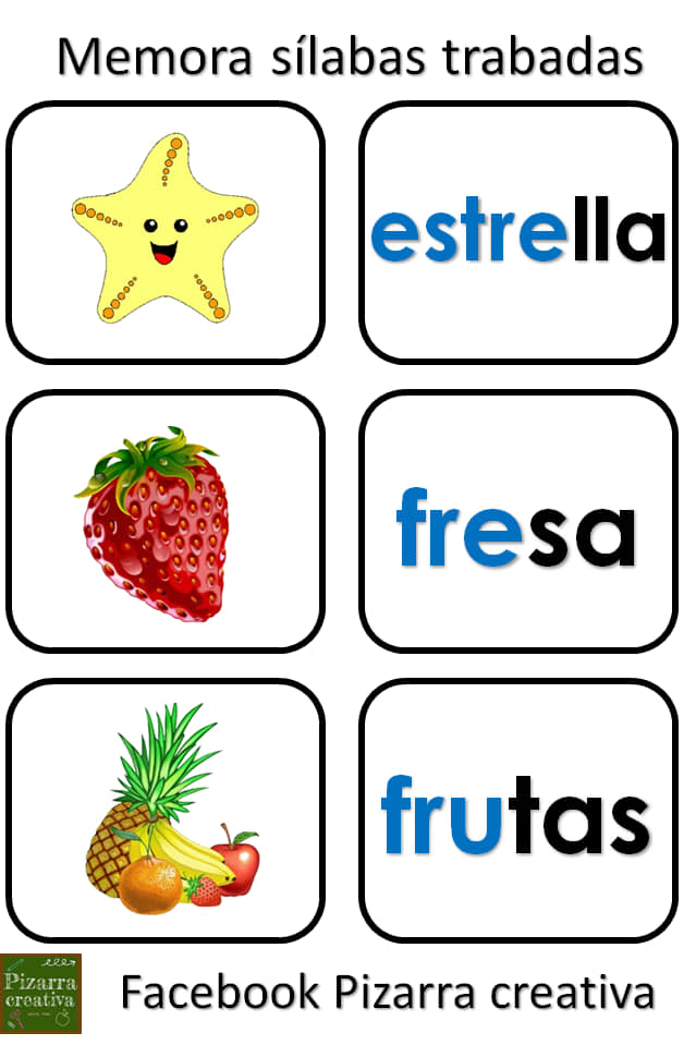 101 FICHAS PARA TRABAJAR LAS SÍLABAS TRABADAS - Imagenes Educativas