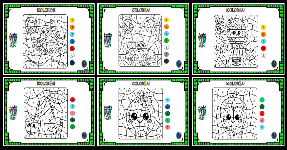 Nuevas fichas para colorear por números - Imagenes Educativas