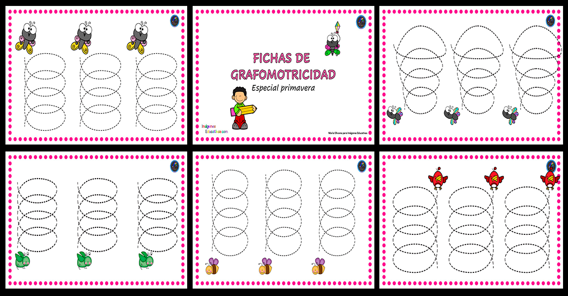 Nuevas fichas de grafomotricidad especial primavera - Imagenes Educativas